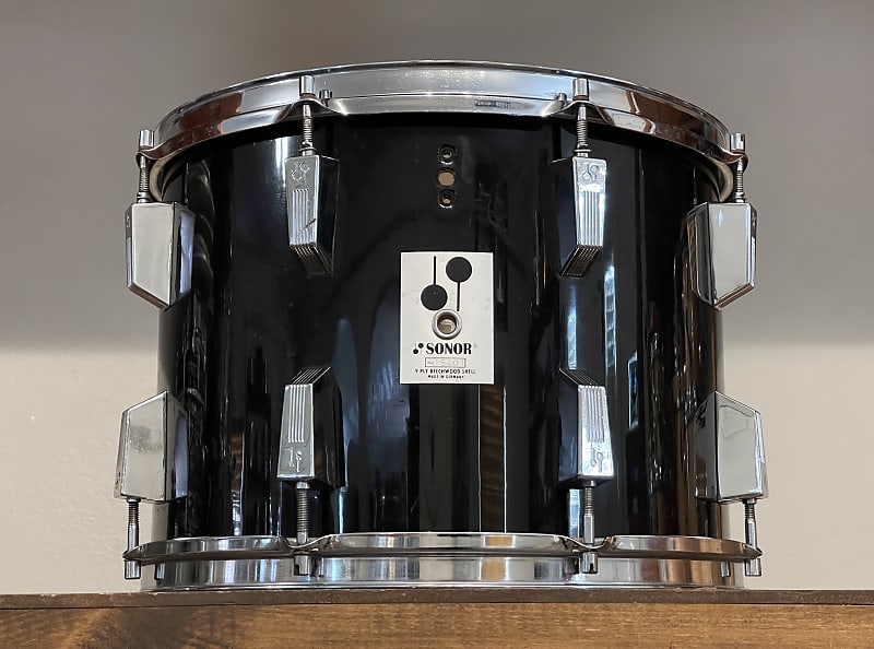1970's Sonor Phonic 14" Black 10x14 Rack Tom 9-Ply Beech | Reverb