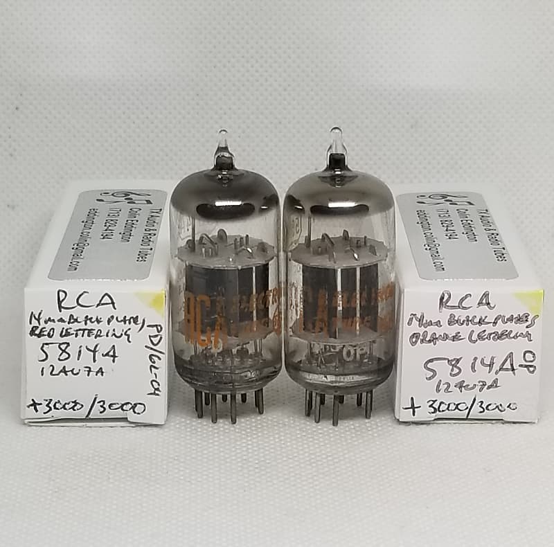 RCA 5814A Black Plate Perfectly Balanced Pair NOS 12AU7 | Reverb