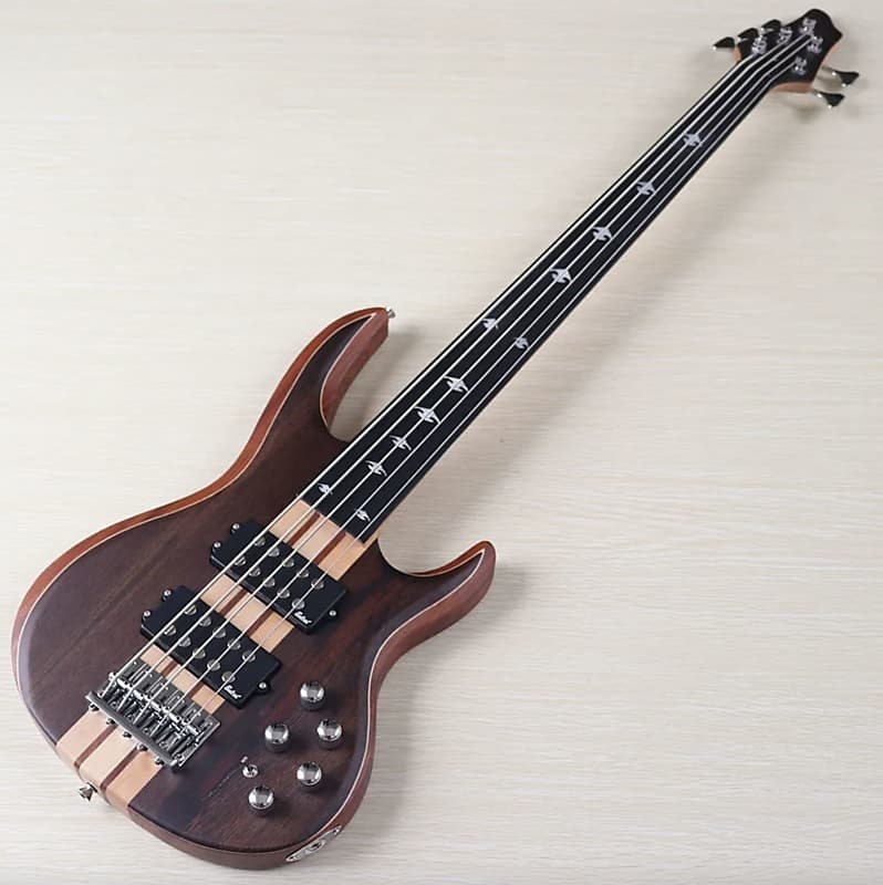 Wenge Wood Top Fretless 5 String Bass. Sapele Body, Maple | Reverb UK
