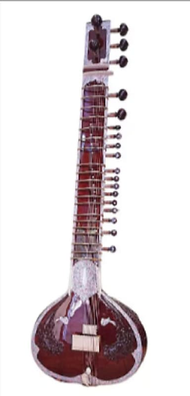 Shreeom Handicraft Sitar Indian Handcarved Left Hand Ravi | Reverb