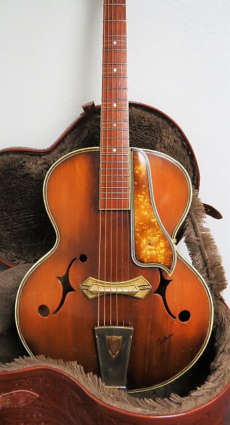1938 Calace Archtop with Hand Embossed Leather Case | Reverb
