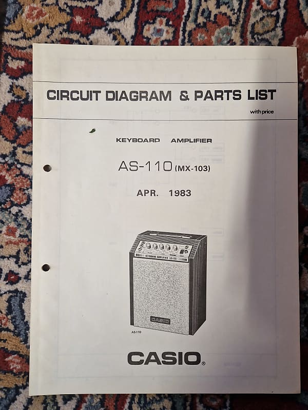 Casio AS-110 Keyboard Amplifier Circuit Diagrams and Parts | Reverb