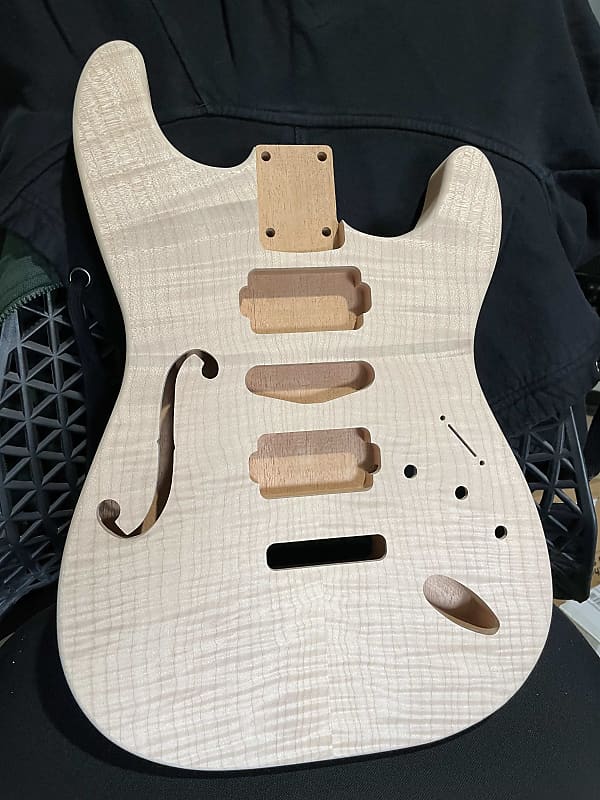 Handmade Semi-Hollow Stratocaster 2023 - Unfinished | Reverb