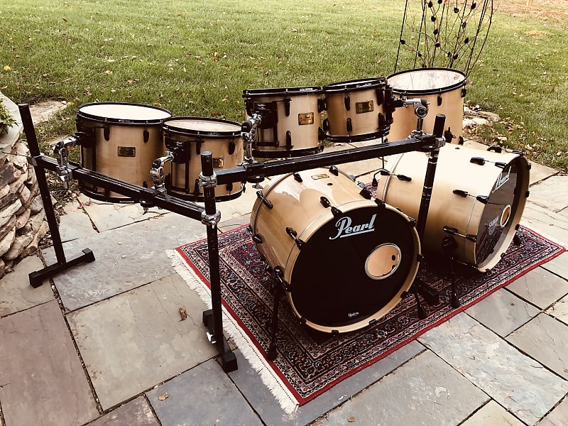 7 Piece Pearl Masters Custom Maple MMX Platinum Mist | Reverb