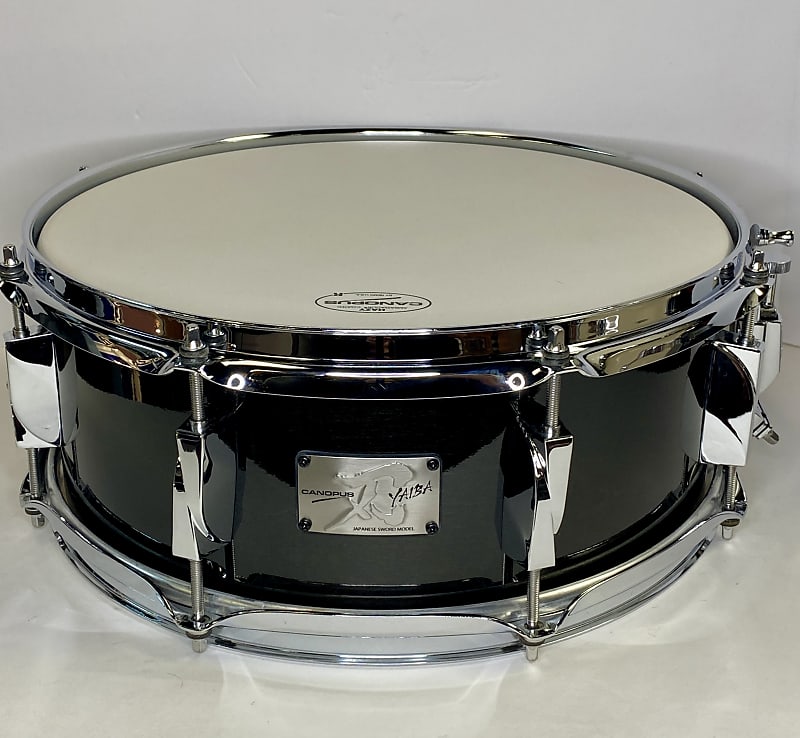 Canopus Yaiba Maple Snare Drum 14x5.5 in Ebony Gloss Lacquer | Reverb