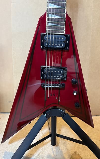 Douglas Agile SX Randy Rhoads Flying V - Red and Black Pin | Reverb