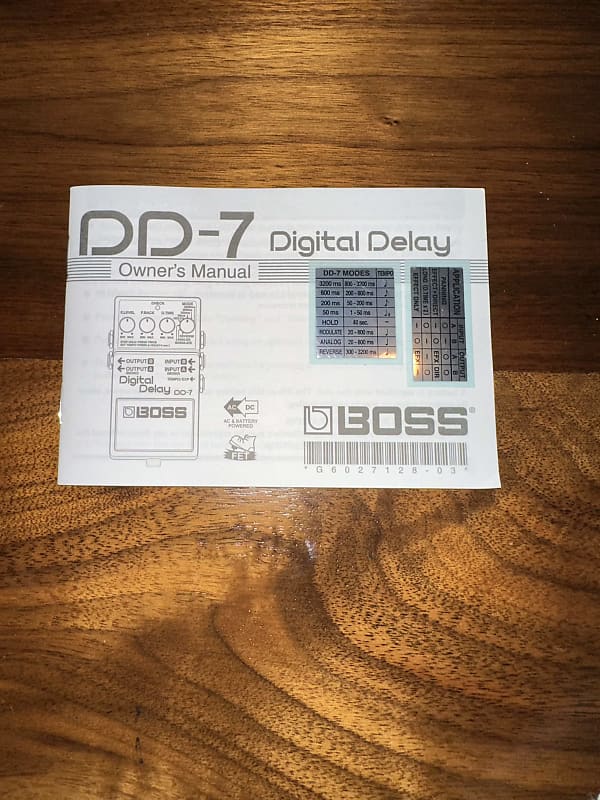 Boss DD7 Delay Manual | Reverb