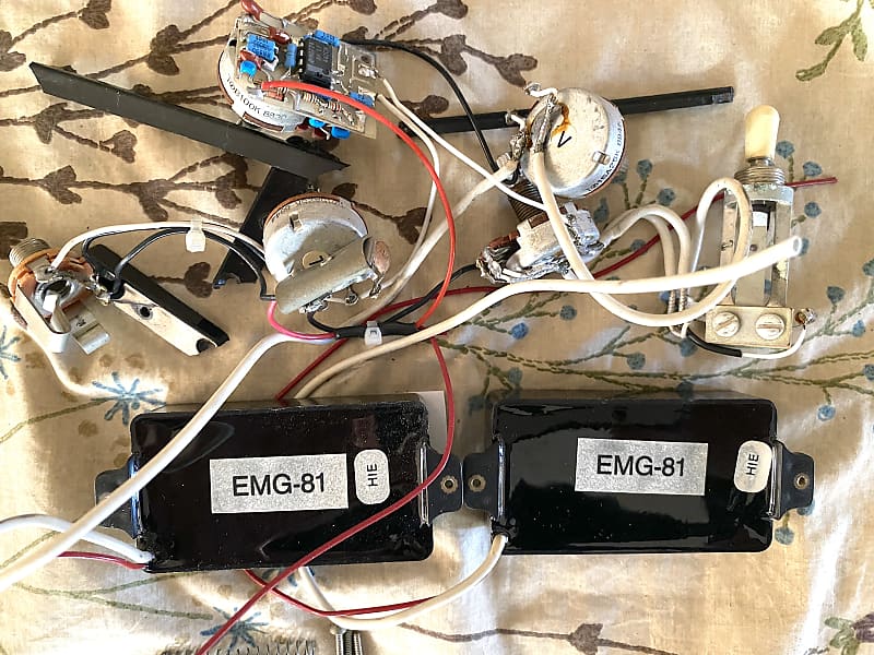 1989 EMG 81 Pickup Set with Wiring Harness & Hardware | Reverb
