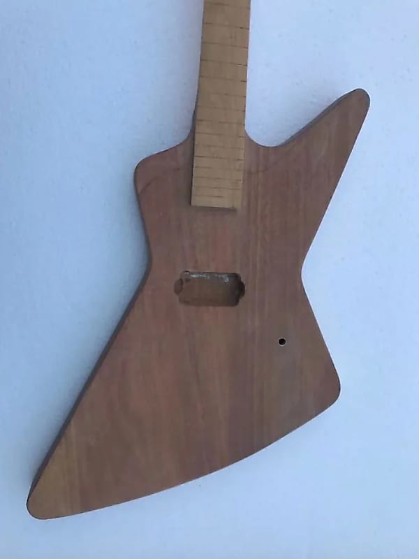 Unfinished Okoume Wood Explorer Style Guitar Body with | Reverb UK