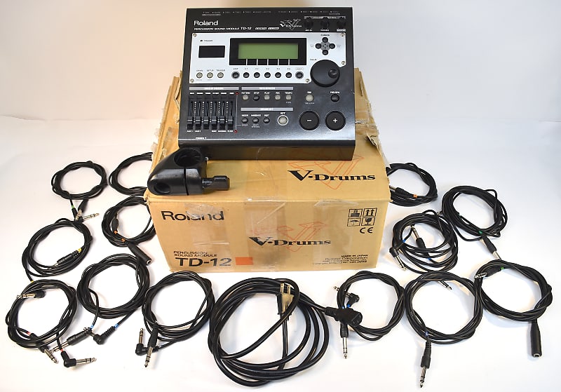 Roland TD-12 V-Drums Percussion Sound Module & Trigger Cables | Reverb