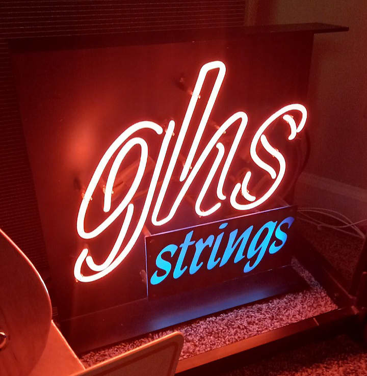GHS Lighted Neon Dealer Display Sign | Reverb