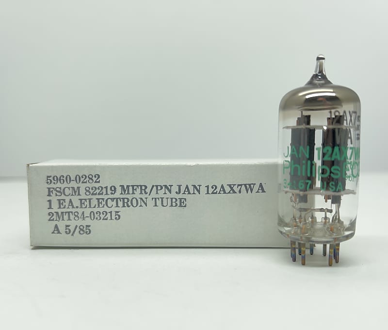 SYLVANIA ECG PHILIPS JAN 12AX7 WA LONG PLATE TEST STRONG NOS+ | Reverb