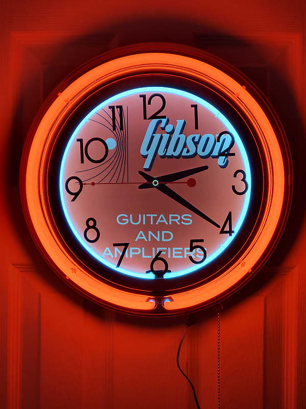 1950's/60's Style Gibson Guitars Double Neon Orange/White | Reverb