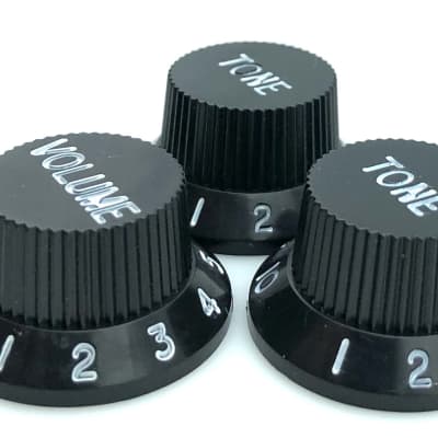 Stratocaster Style Knobs Set Black | Reverb