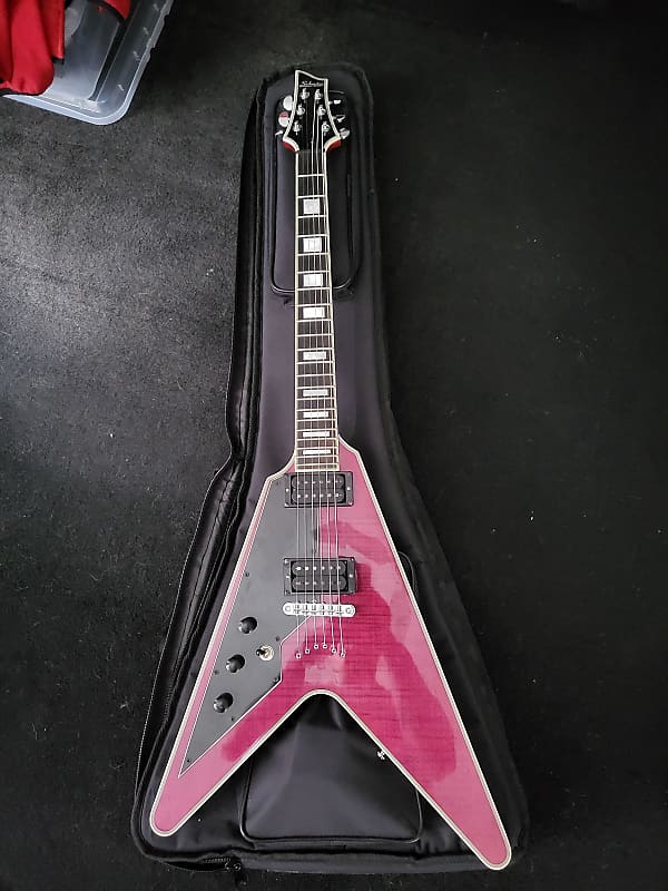 Schecter V-1 Custom Left Handed 2010s Trans Purple | Reverb