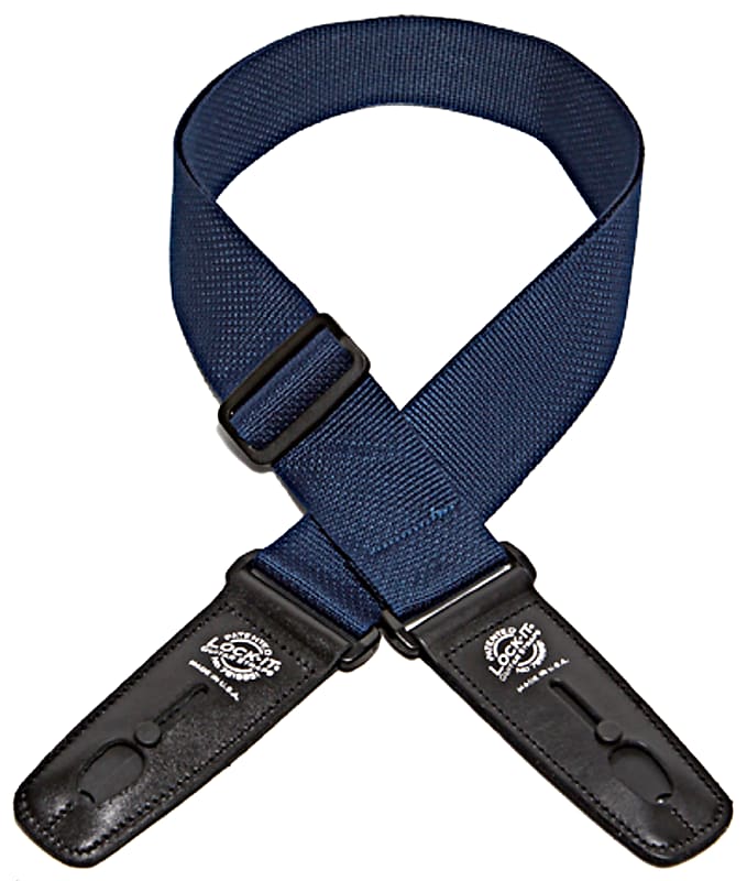 Lock-It Straps Poly with Leather End 2" wide Guitar Strap | Reverb