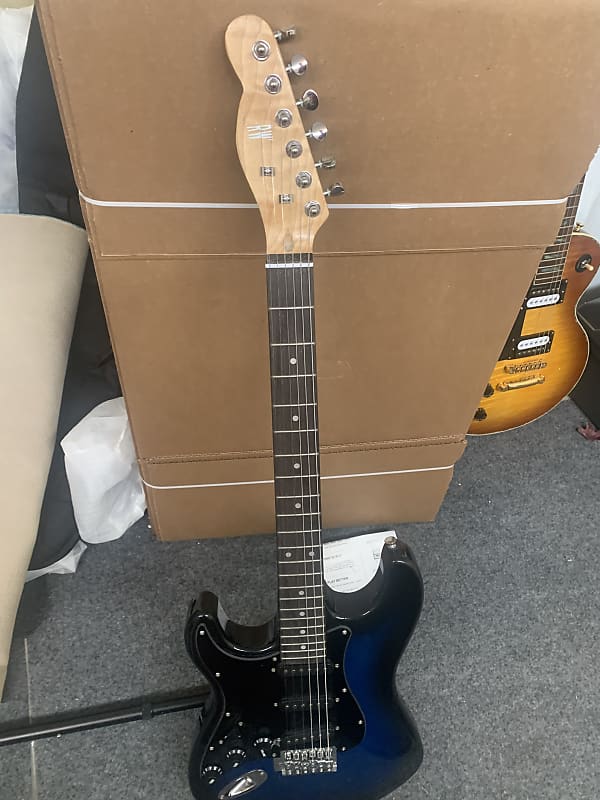 RW Unusual Left Handed Stratocaster with Telecaster Neck Blue | Reverb