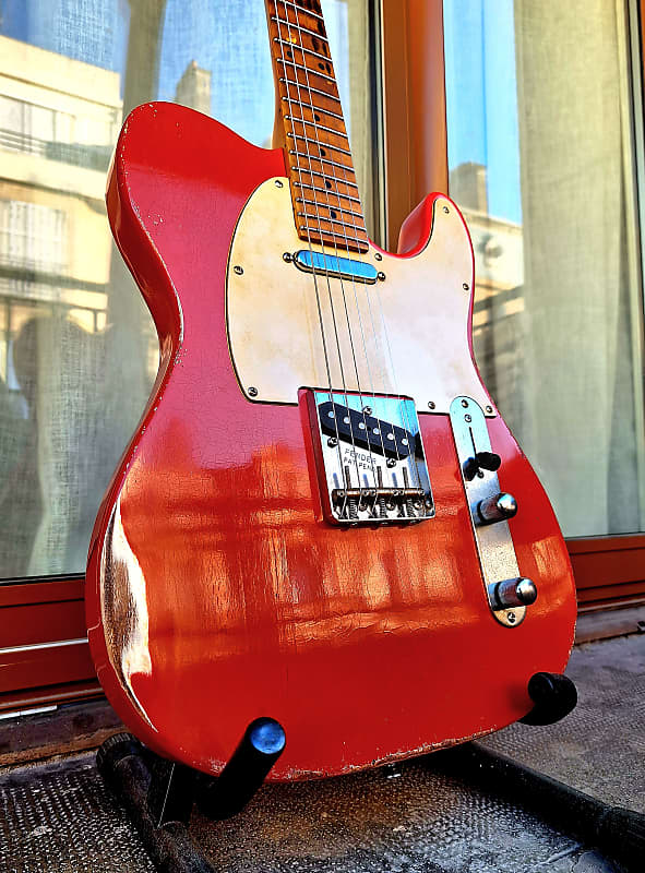 Partscaster NITROCELLULOSE fiesta red relic | Reverb