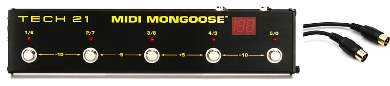 Tech 21 MIDI Mongoose 5-button MIDI Foot Controller Bundle | Reverb