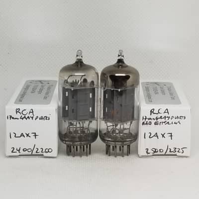 Well Matched Pair (6.6%) Raytheon 12AX7A Long Black Plate | Reverb