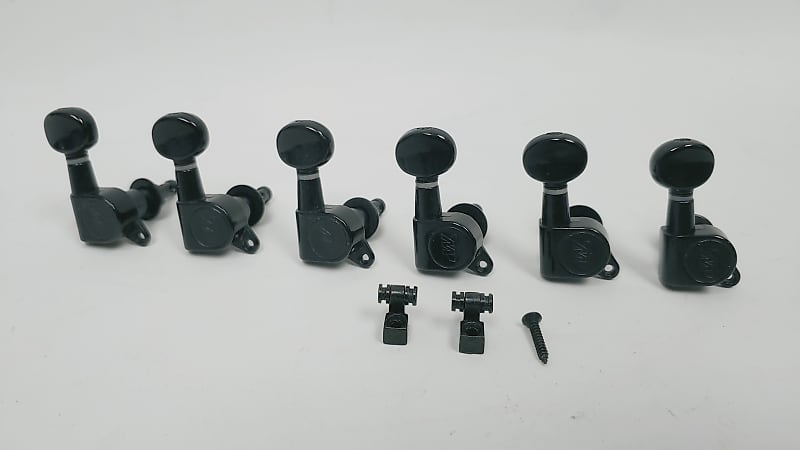 Set of 6 In A Row Black Washburn Guitar Tuners and Set of | Reverb