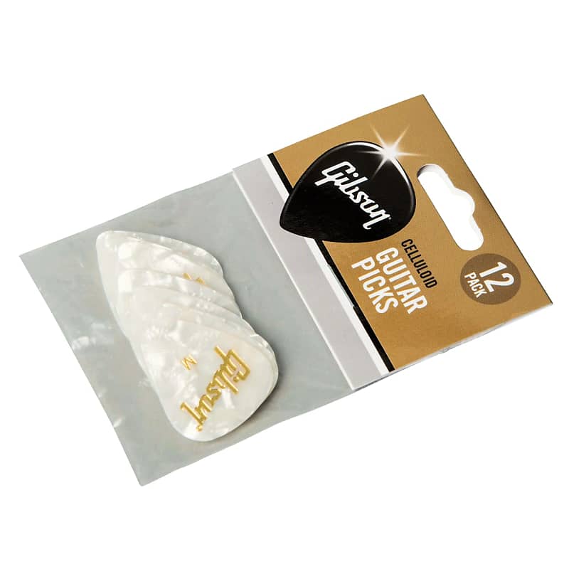 GIBSON Pearloid White Pick Pack - Heavy - 12pc | Reverb
