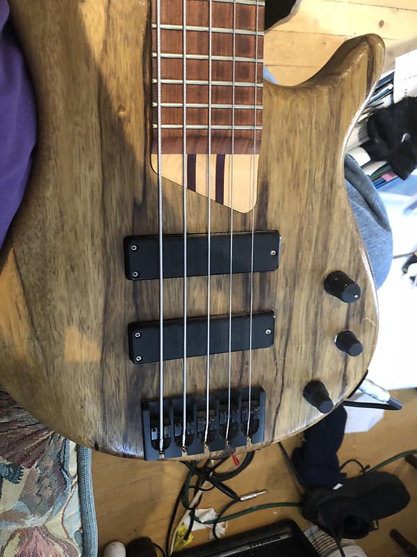 Warmoth Gecko 5 Bass Bartolinies active 1990 Woodgrain | Reverb