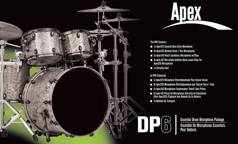 Apex DP6 Deluxe Drum Microphone Pack | Reverb