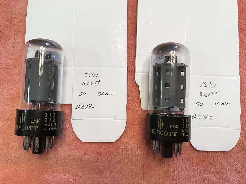 2 Scott Branded 7591 Power Tubes 50/50 Tested Close #614 | Reverb