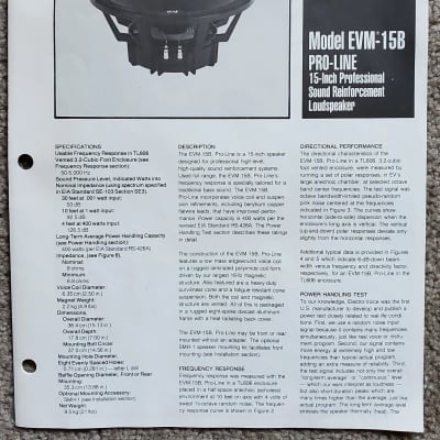 Used Electro-Voice EV EVM-15B Series II 15" bass speaker | Reverb