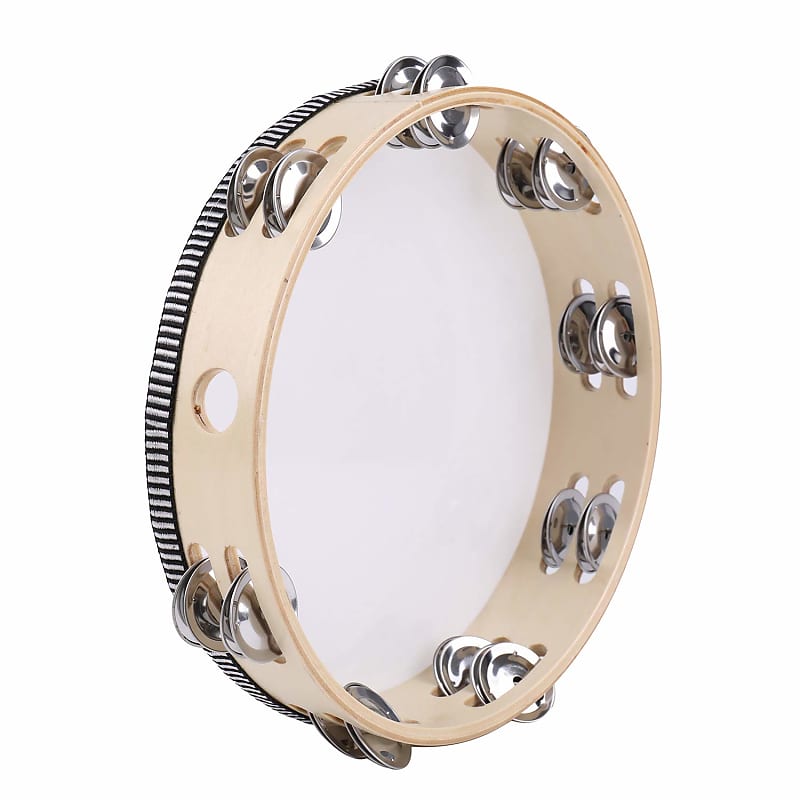 10 Inches Tambourine, Hand Held Tambourine Metal Double Rows | Reverb