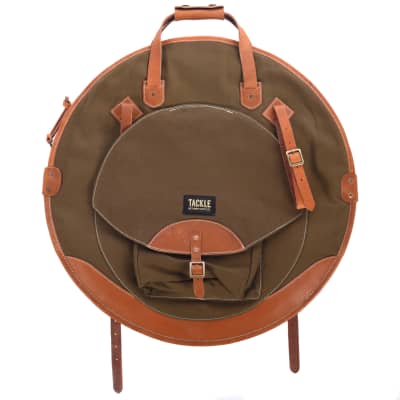 Used 22" Tackle Brown Canvas Backpack Cymbal Bag - As Is | Reverb
