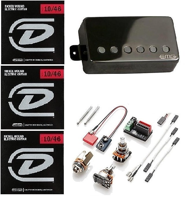 EMG F 57 BLACK CHROME ACTIVE HUMBUCKER FLOYD SPACED BRIDGE | Reverb