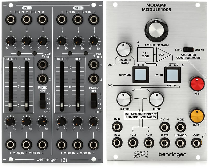 Behringer 121 Dual Vcf Eurorack Module Bundle With Behringer Reverb