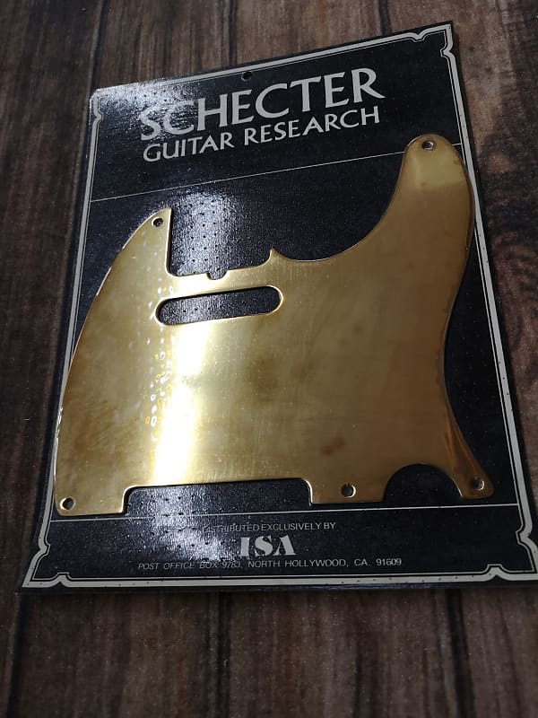 Schecter Van Nuys Telecaster 5-Hole Pickguard, Brass Gold, PT | Reverb