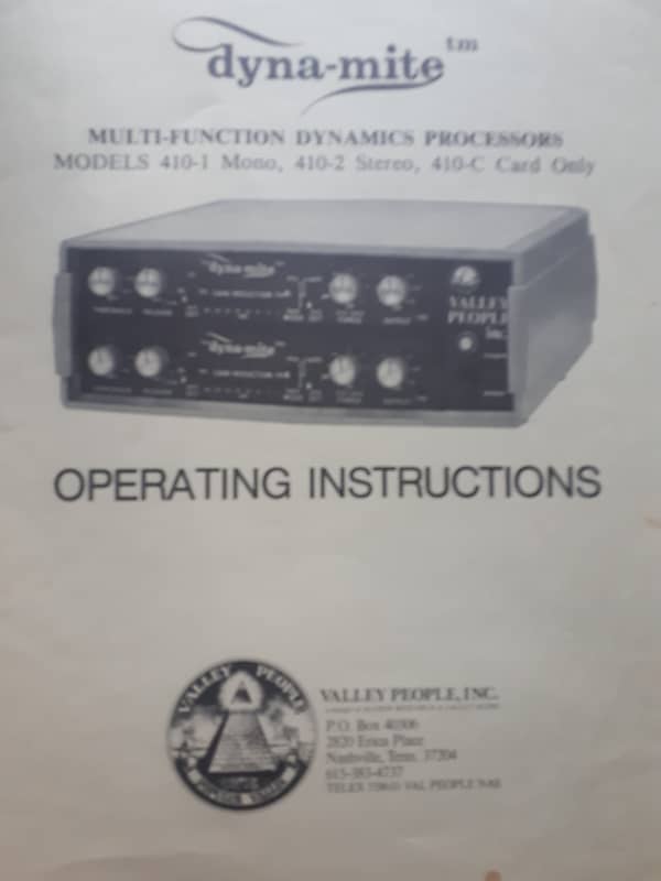 Dyna-mite Multi-function Dynamics Processors, 410-1,410-2 & | Reverb