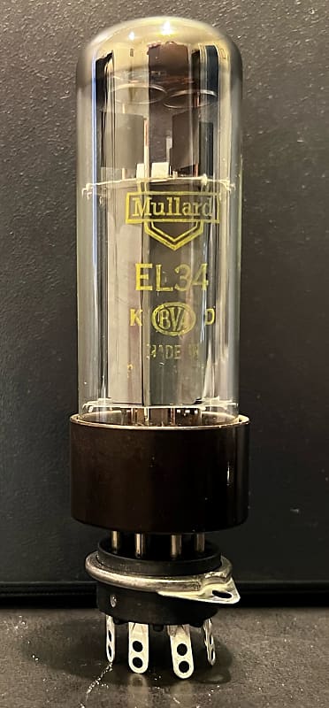 Vintage Mullard EL34 xf1 B1L1 Fat Brown Base 1961 | Reverb