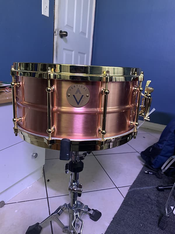 Samy Morales signature snare Vertical Drum Co. 6.5x14 copper, | Reverb