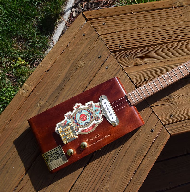 Cigar box guitar, 3-string electric guitar, cbg | Reverb