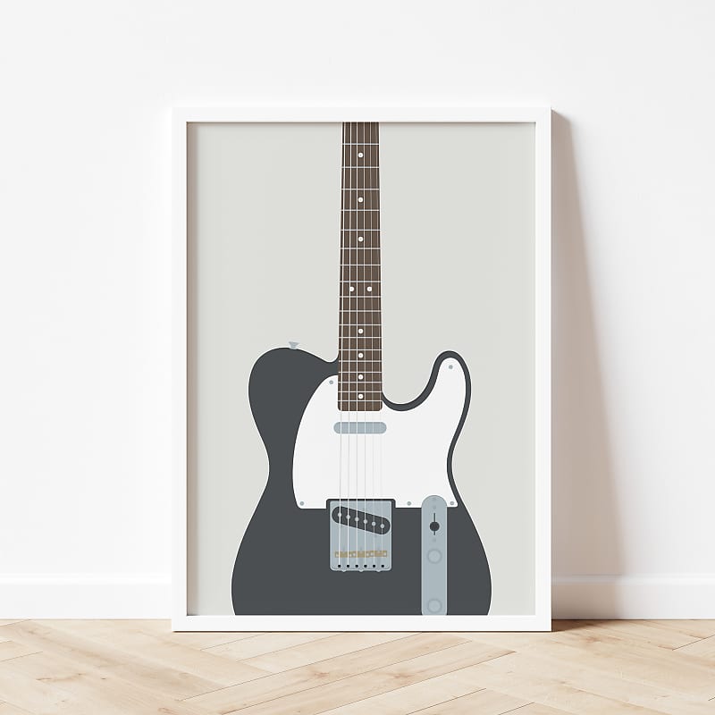 Telecaster Guitar Print - Fender Electric Guitar Poster, A4 | Reverb