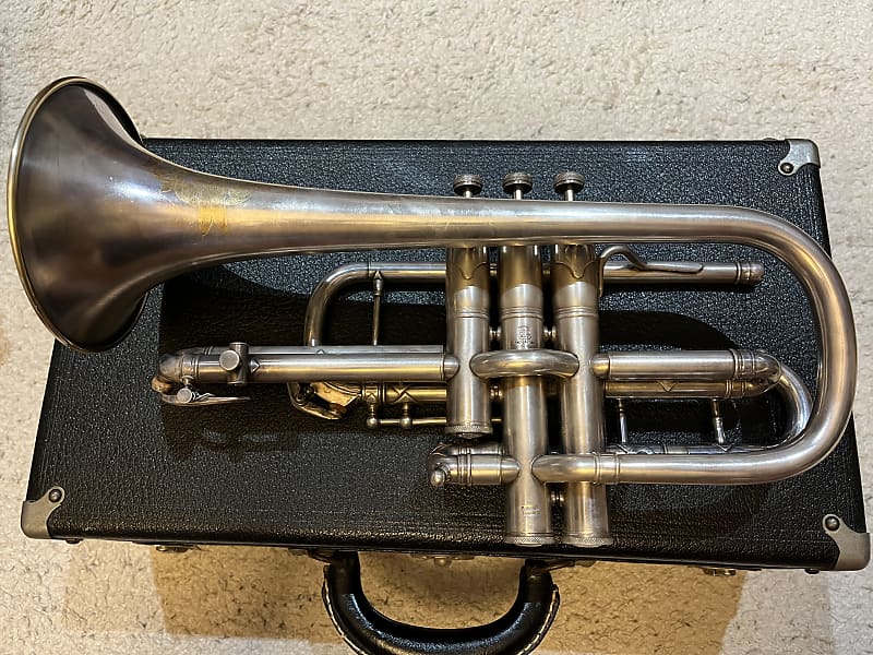 Buescher True Tone Epoch 1 cornet, 1912, silverplated with | Reverb