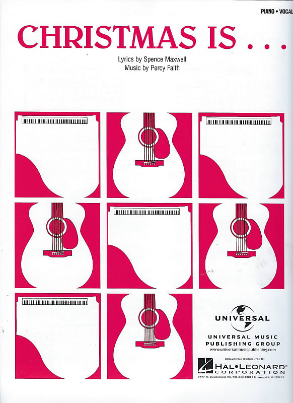 Percy Faith Spence Maxwell Christmas Is Sheet Music | Reverb