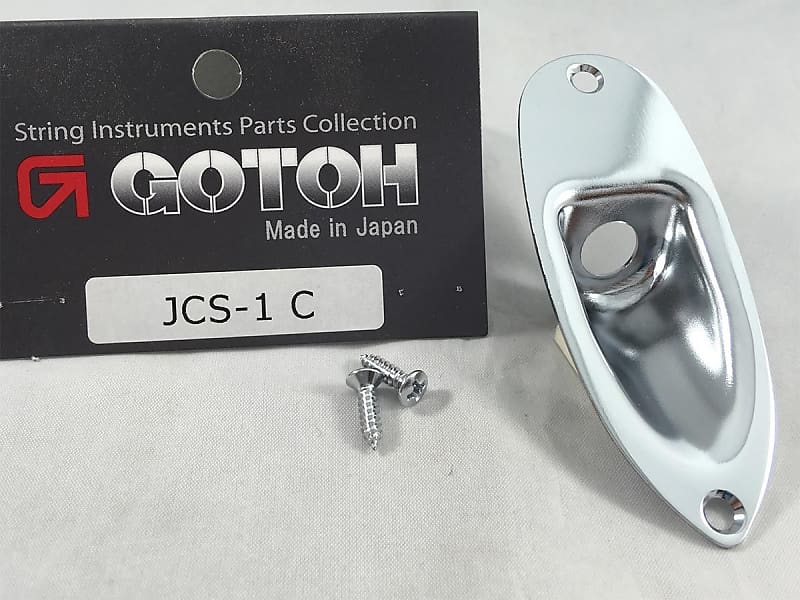 Gotoh JCS-1C Strat Style Jack Plate with Screws - Chrome | Reverb