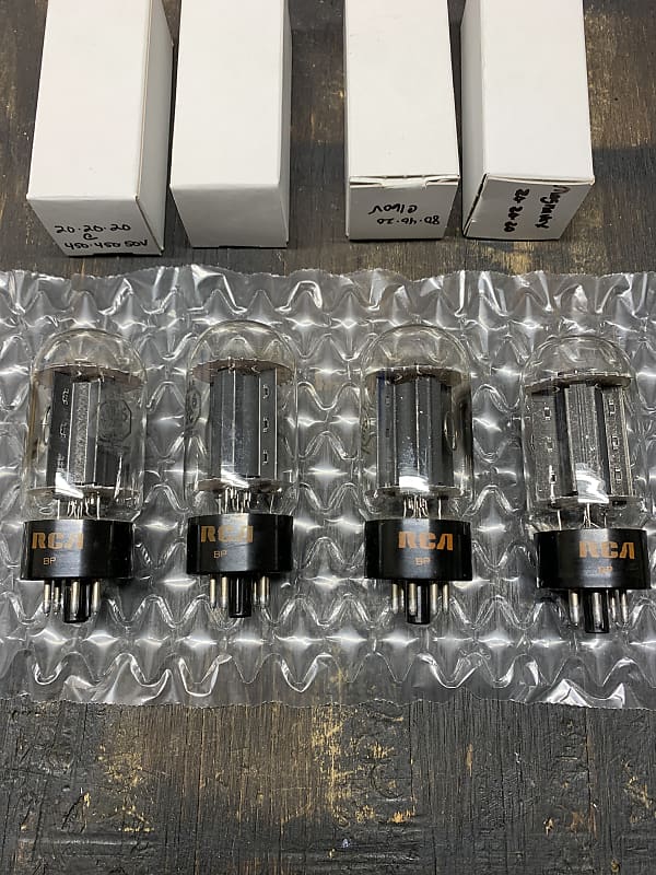 RCA 6L6GC Black Plate 1960s matched quad | Reverb