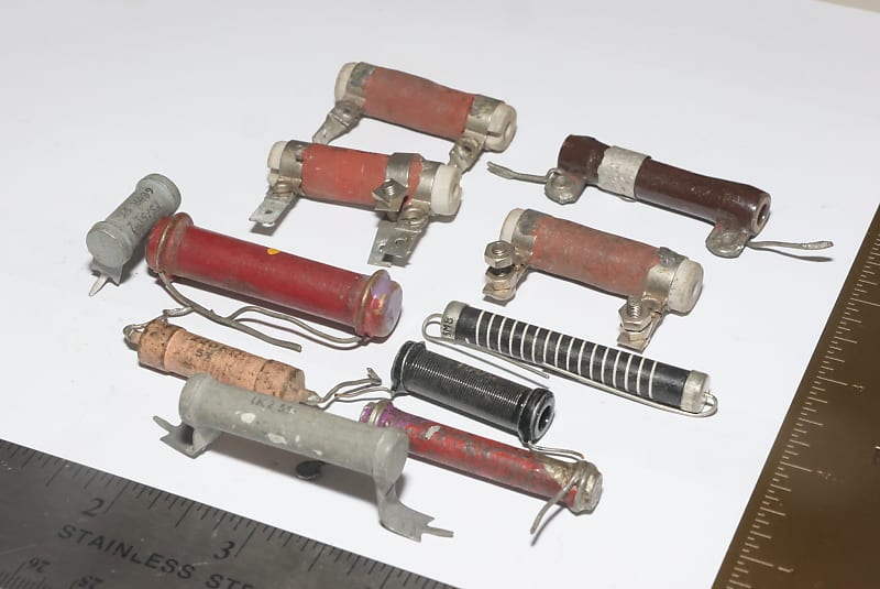 Lot vintage Wirewound Resistors High Watts Radial Radio | Reverb