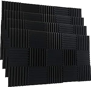 48 - Pack Black Acoustic Foam Panel Wedge Studio | Reverb