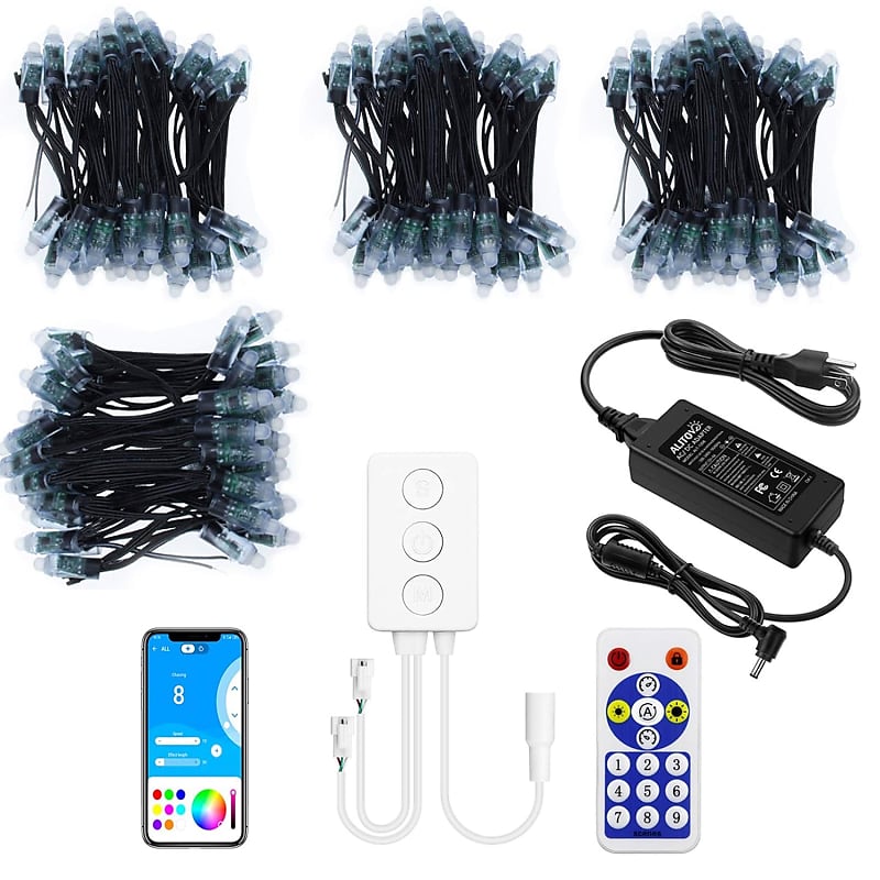 200Pcs Ws2811 Rgb Led Pixels Light Black Wire + Blueooth | Reverb