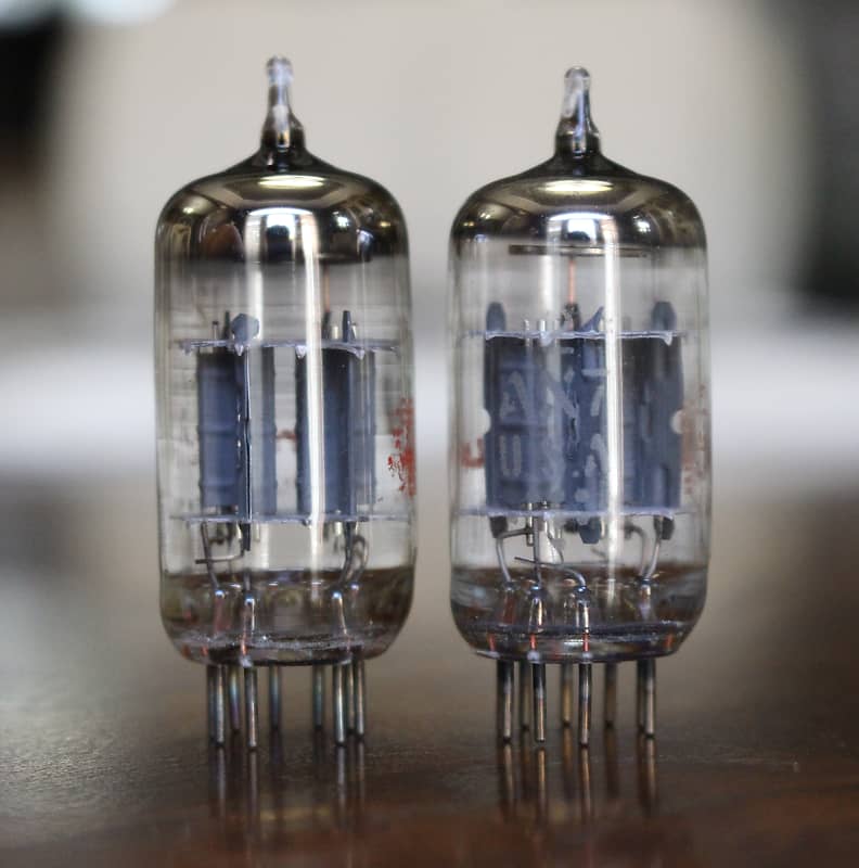 GE 12AX7 1960s - Pinched Plates, MATCHED & Balanced Pair, NOS | Reverb