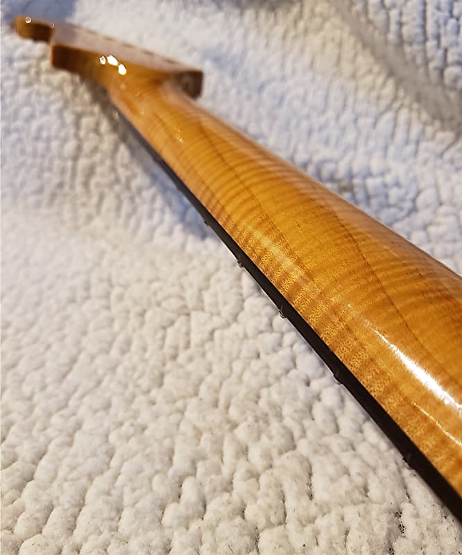 USA made, Roasted flame maple neck with a Rosewood FB. made | Reverb