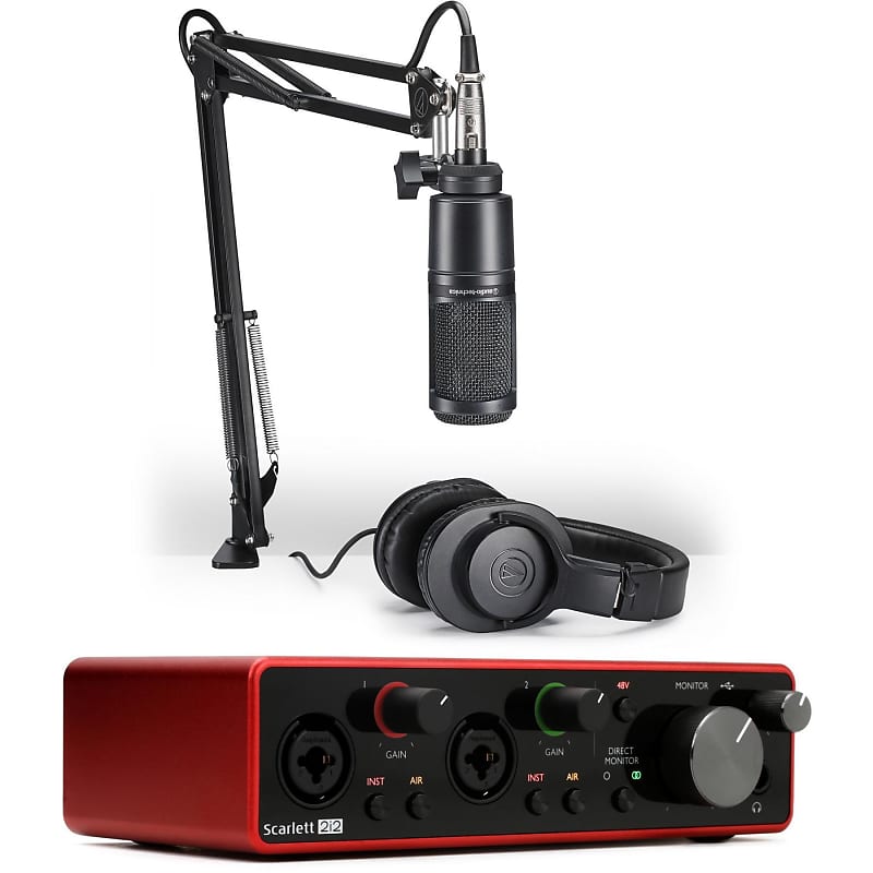 Focusrite Scarlett 2i2 Gen 3 and AT2020 Podcasting Bundle | Reverb